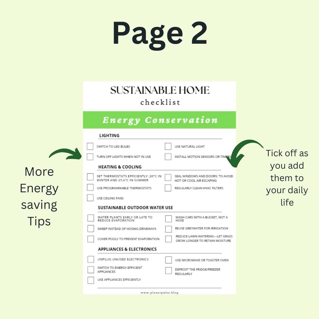 Energy Conservation Checklist – Planet Pulse