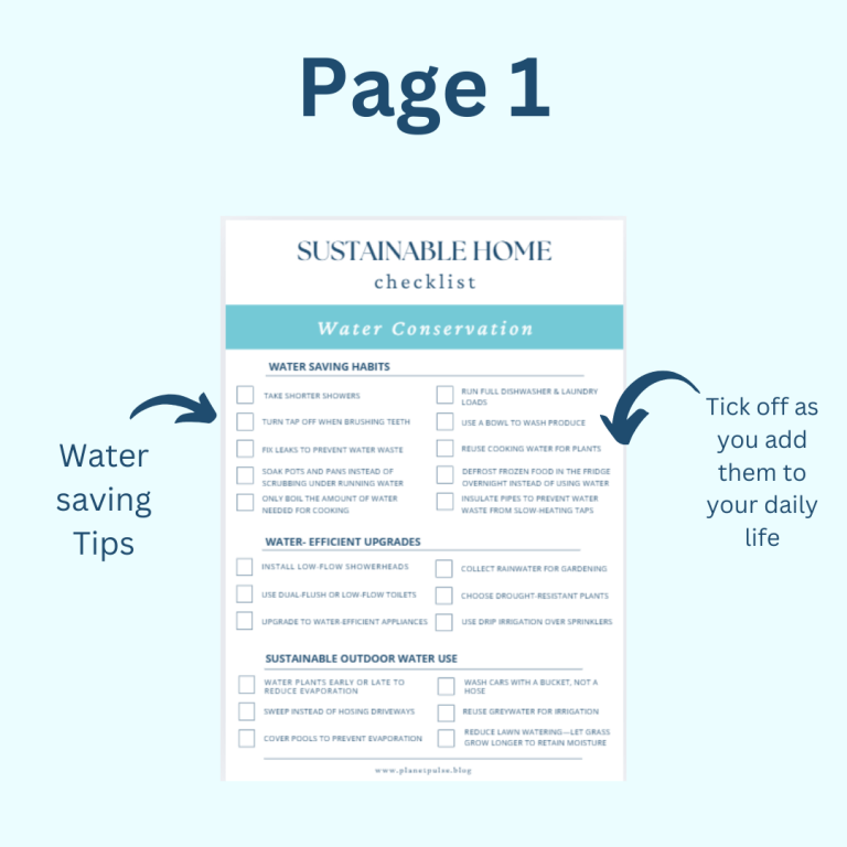 Water Conservation Checklist – Planet Pulse