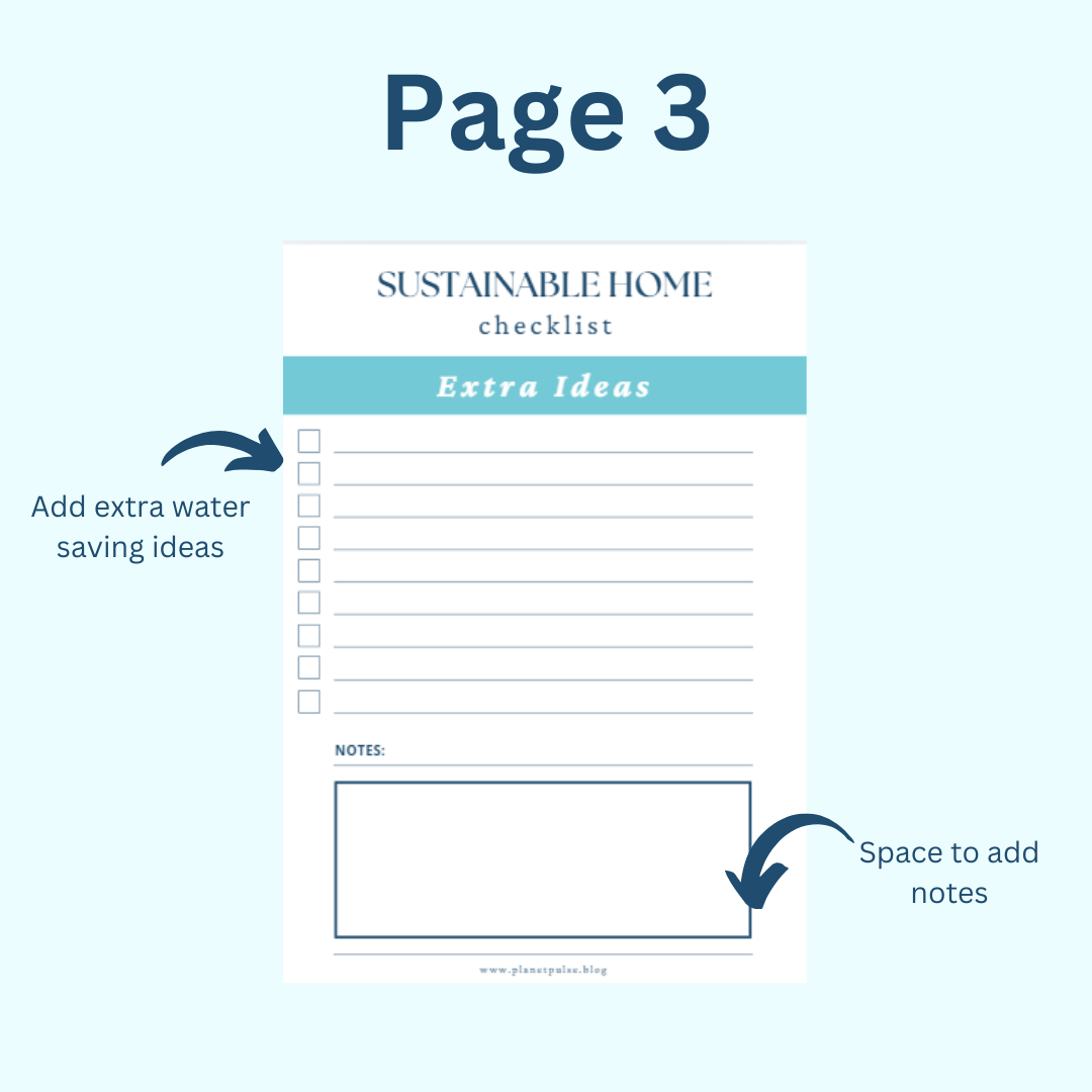 Water Conservation Checklist – Planet Pulse